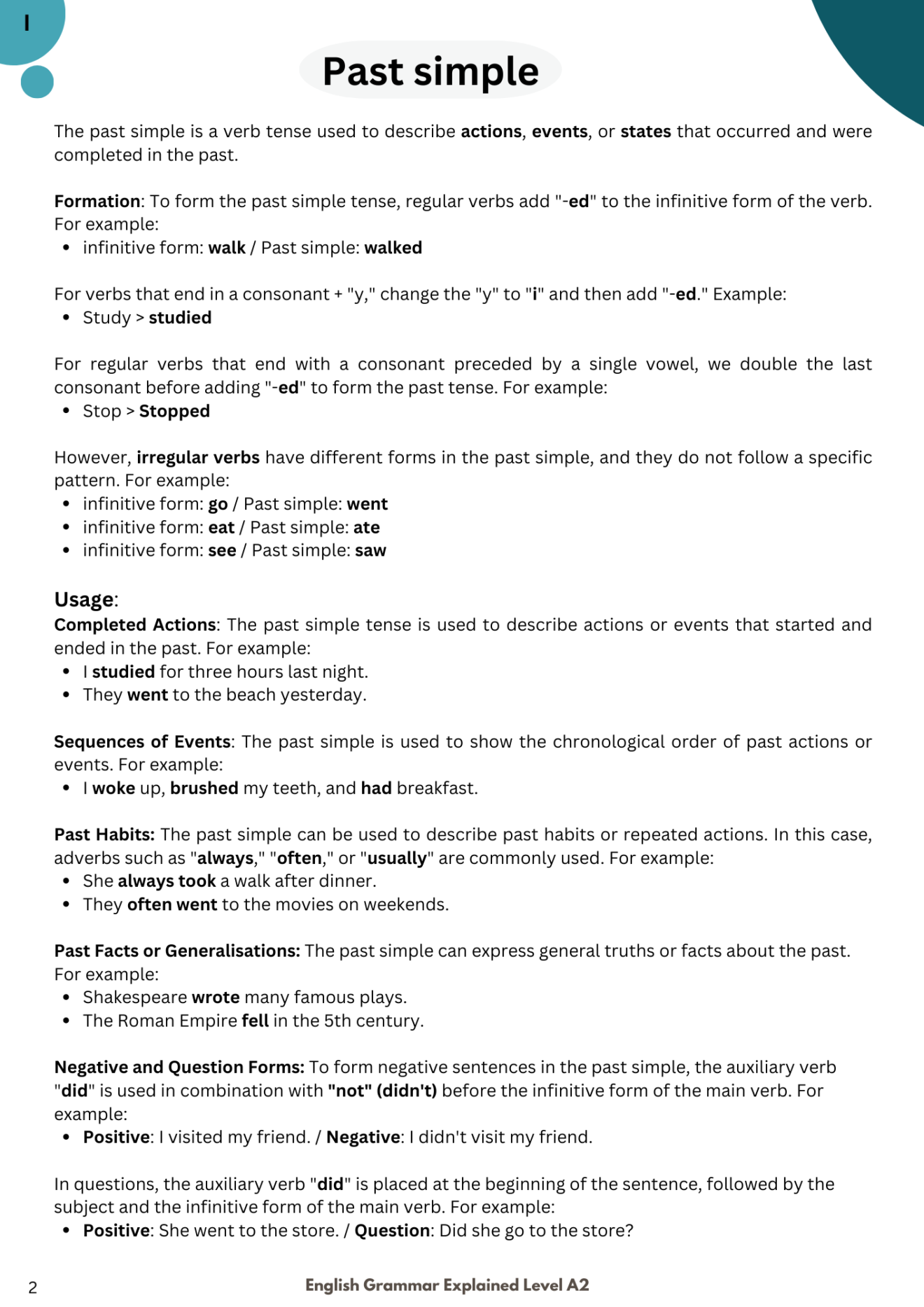 English grammar workbook – Level A2 (elementary) – pdf download ...