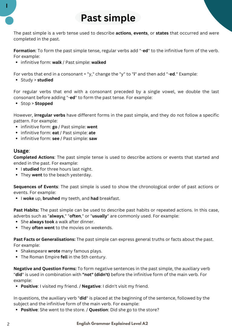 English grammar workbook – Level A2 (elementary) – pdf download ...